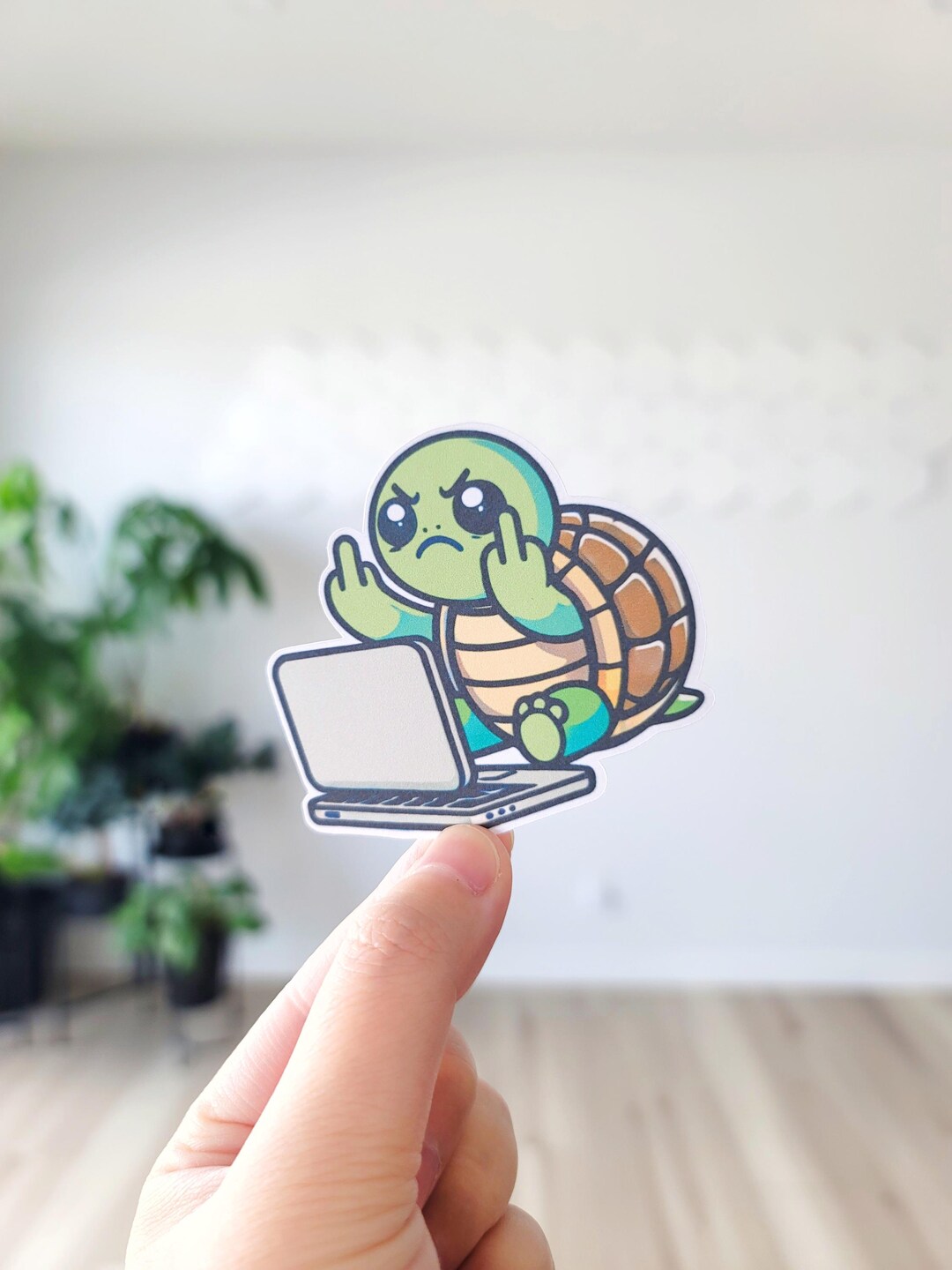 Turtle Middle Finger Sticker, Turtle Sticker, Angry Turtle, Cute Turtle ...