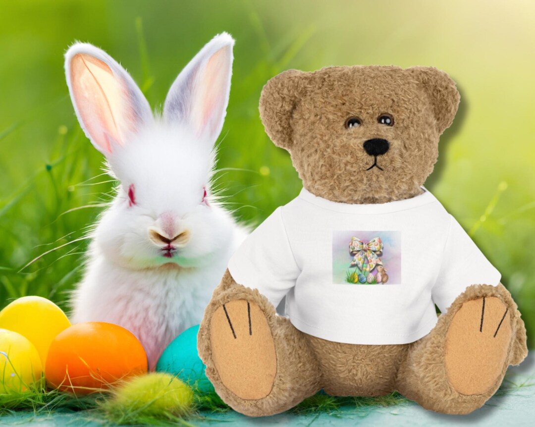 Easter Teddy Bear Plush Toy With Custom Shirt - Adorable Festive Gift ...