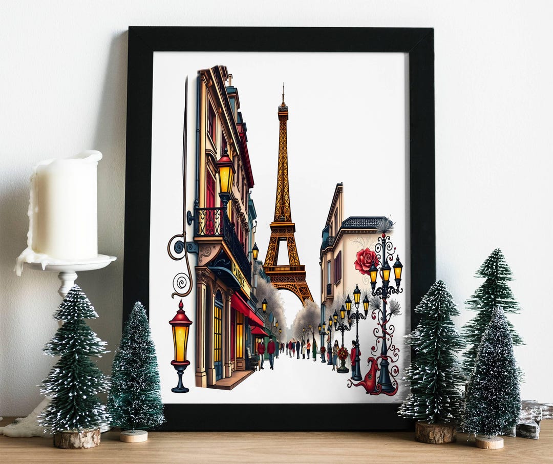 Paris Poster Print Eiffel Tower Paris Wall Art, Vintage Paris Travel ...