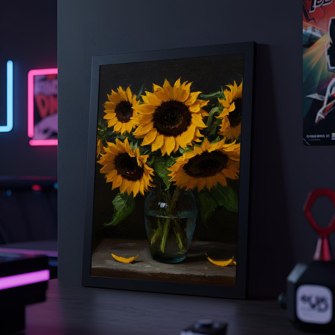 Sunflowers Gothic Wall Art, Dark Academia Decor Printable Poster, Moody ...