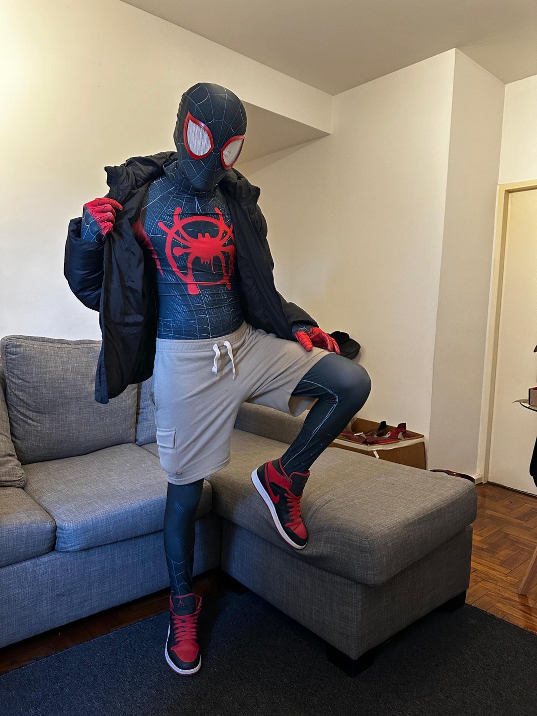 Spiderman Miles Morales Costume - Into the Spiderverse Cosplay - Etsy UK