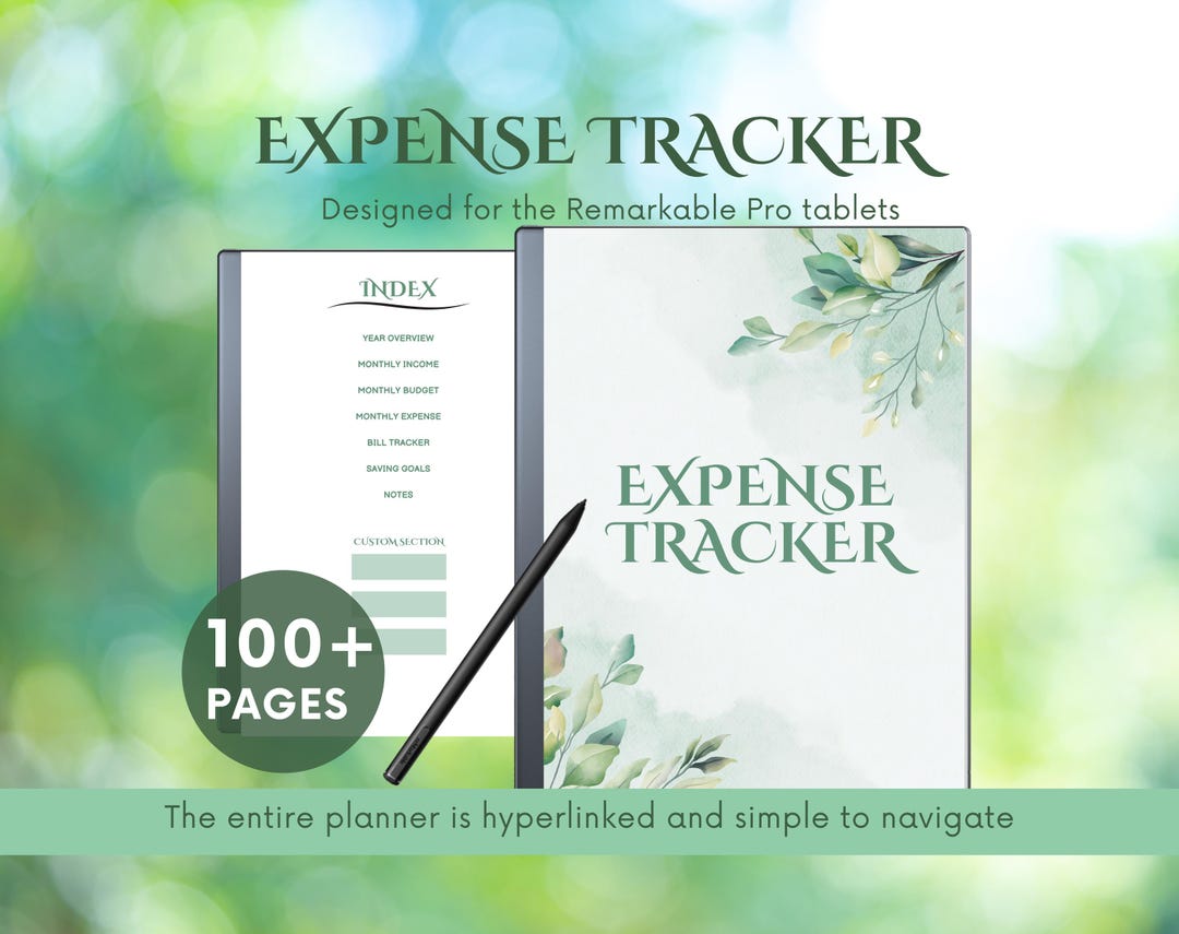 Expense Tracker Template Suitable for Remarkable Paper Pro ...
