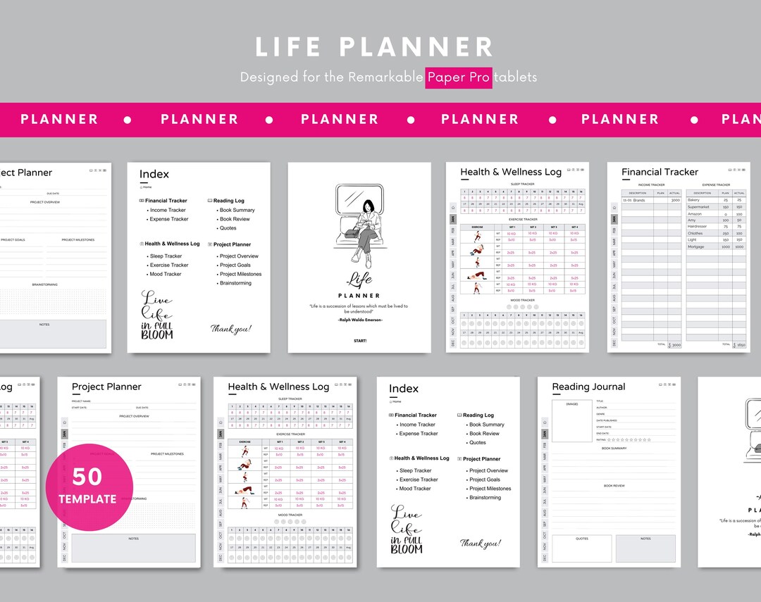 Digital Personalized Life Planner Suitable for Remarkable Paper Pro ...