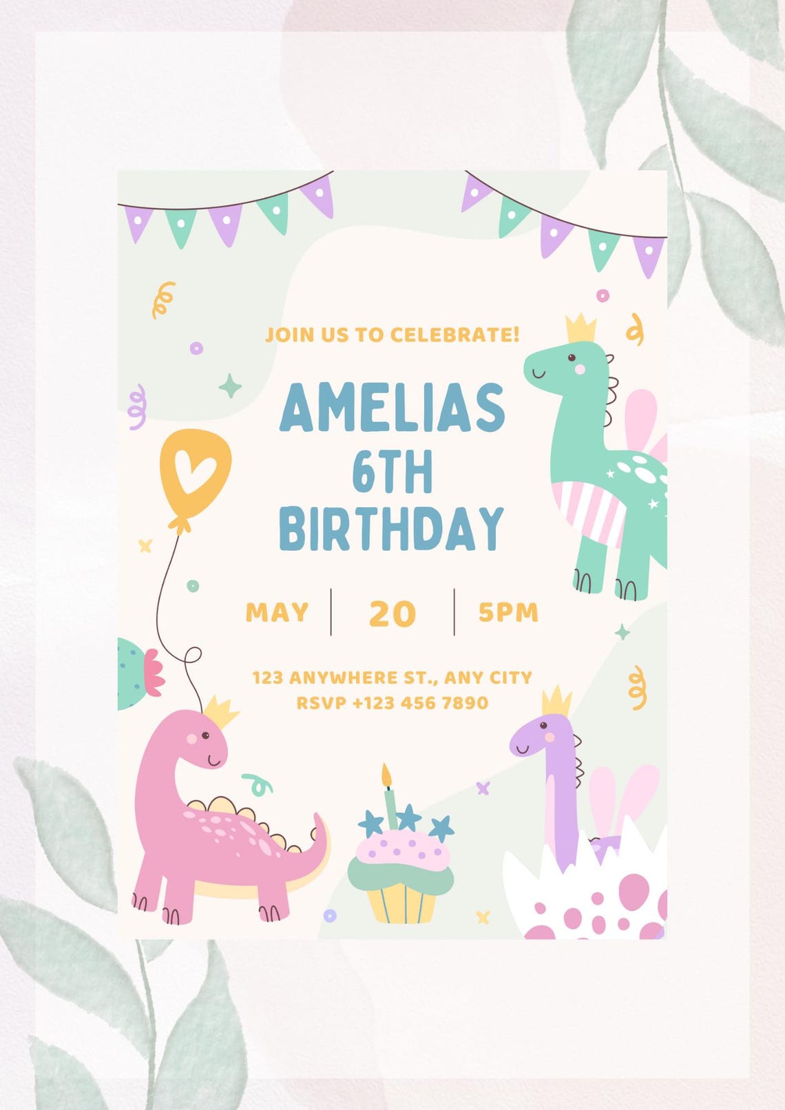 Editable Kids Party Invitation, Text Invitation, Birthday Party Evite ...