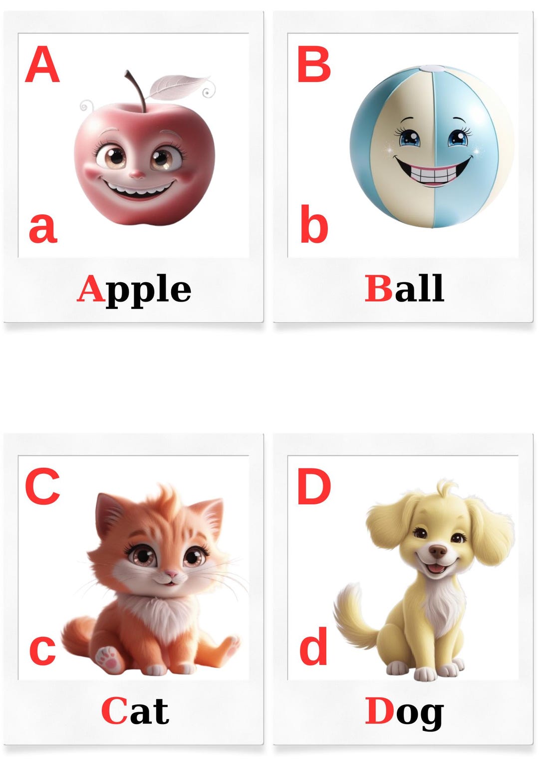 Printable Alphabet Learning Cards for Kids Cards to Learn All the ...