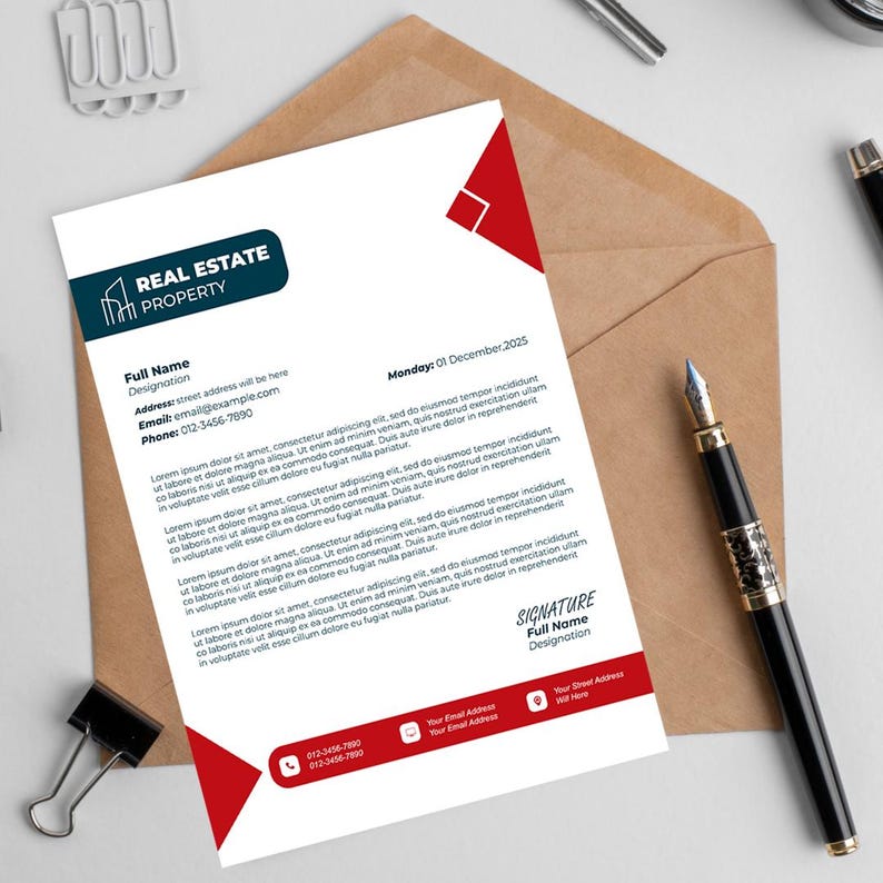 6 Editable Letterhead Template - Etsy