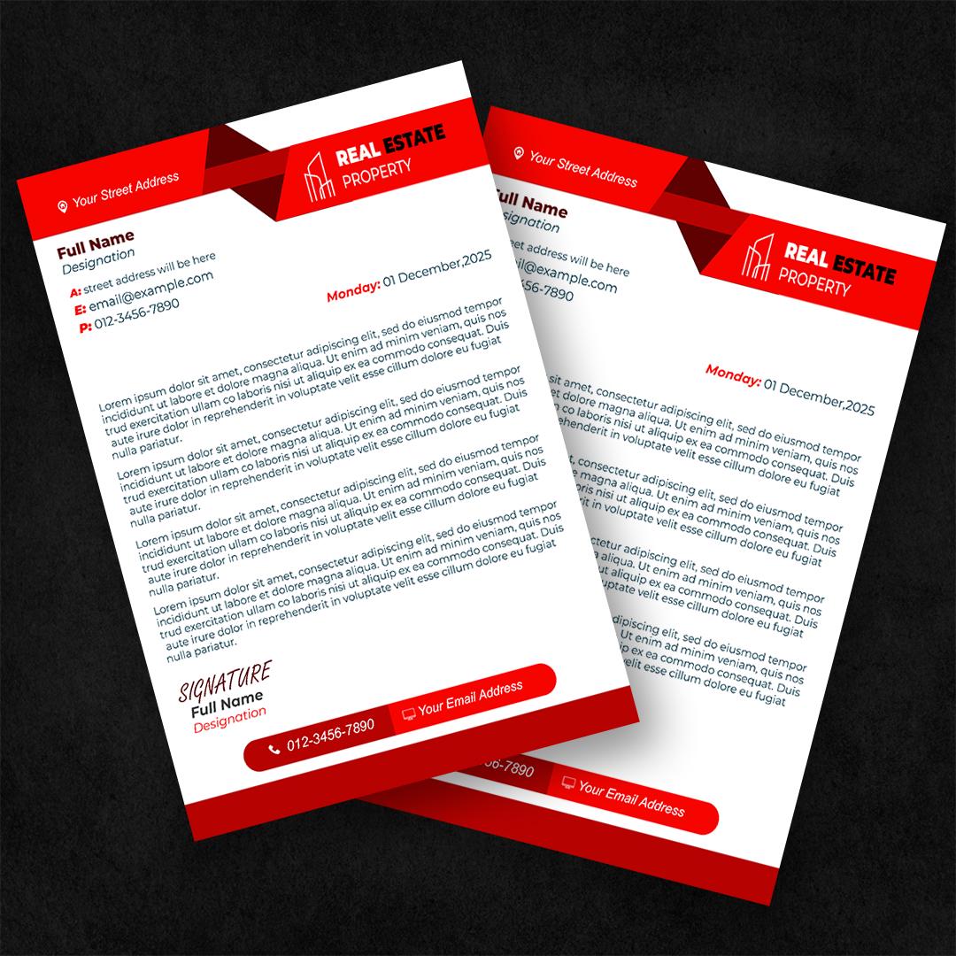Business Letterhead, Template, Custom Letterhead Design, Editable ...