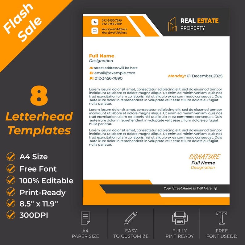 8 Business Letterhead Templates for Your Business, Personalized ...