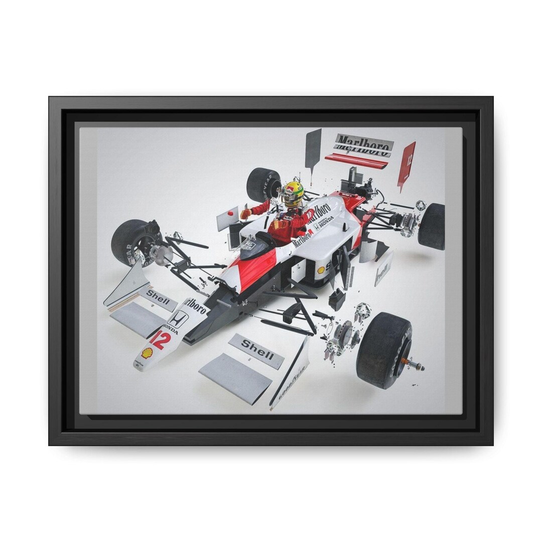 Exploded Formula 1 Race Car Illustration Matte Canvas Framed ...