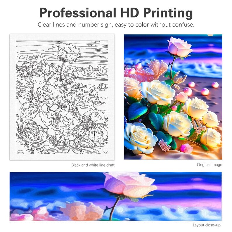 Diy Abstratct Wall Art, Canvas Painting Set, Floral Painting, Acrrylic ...