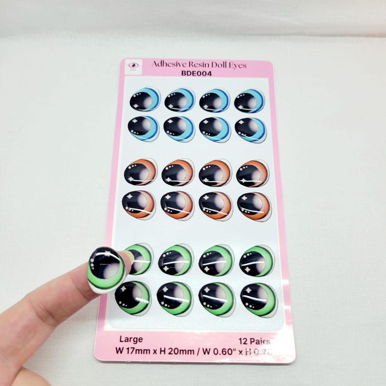 Adhesive Resin Doll Eyes BDE004 - Perfect for Clay, Felt, Fabric ...