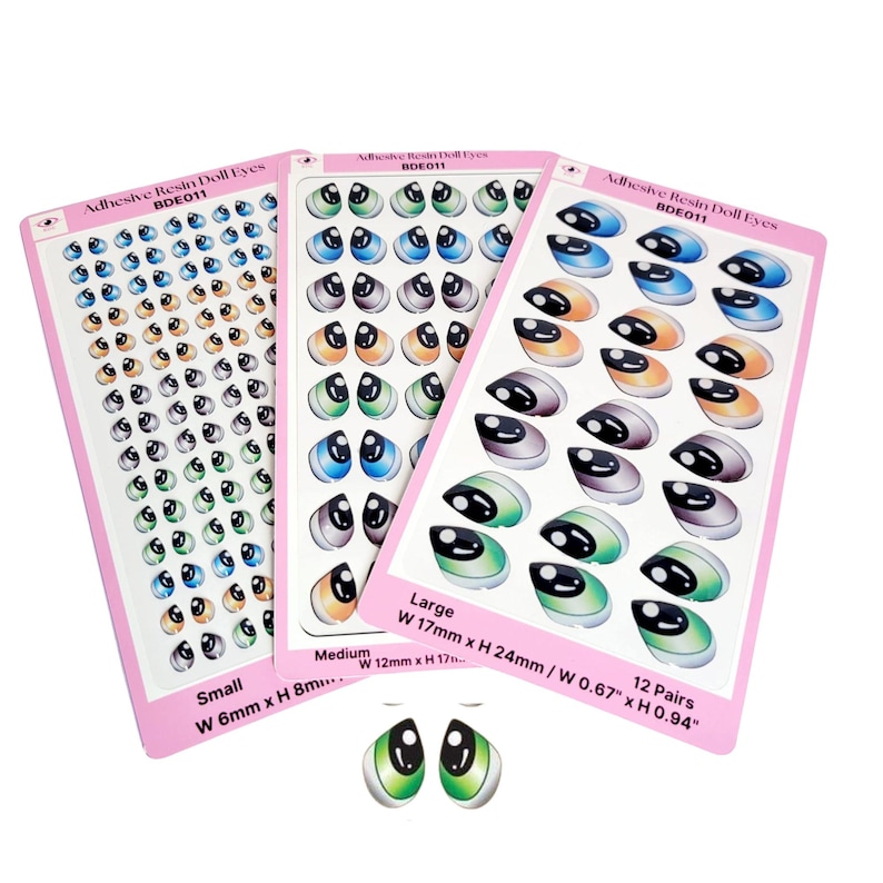 Adhesive Resin Doll Eyes BDE011 - Perfect for Clay, Felt, Fabric ...