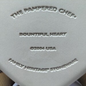 THE PAMPERED CHEF 'bountiful Heart' Shortbread Mold (family Heritage ...
