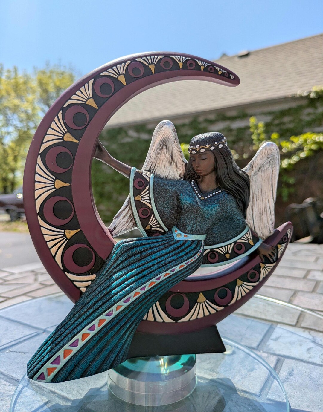 ENESCO MAHOGANY PRINCESS Angel on Moon/ Angel Princess "celestial ...