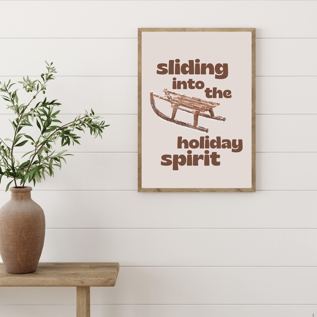 Sledge Brown Holiday Spirit Happy Christmas Festive Cute Printable ...