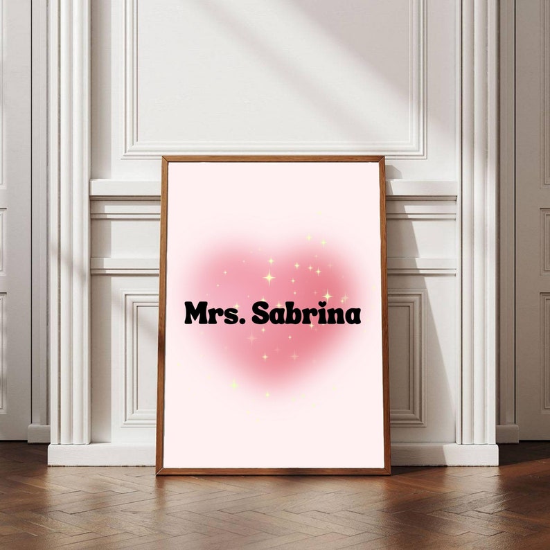 Sabrina Carpenter Pink Aura Girly Wall Art Print Cute Poster Trendy ...