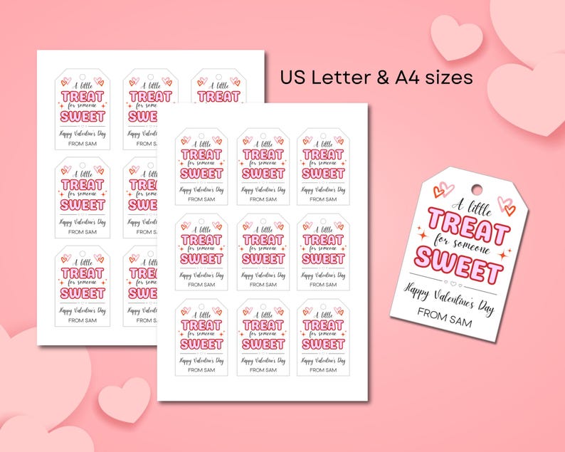 Editable Valentine Gift Tags, Printable Valentine's Day Gift Tag, Sweet ...