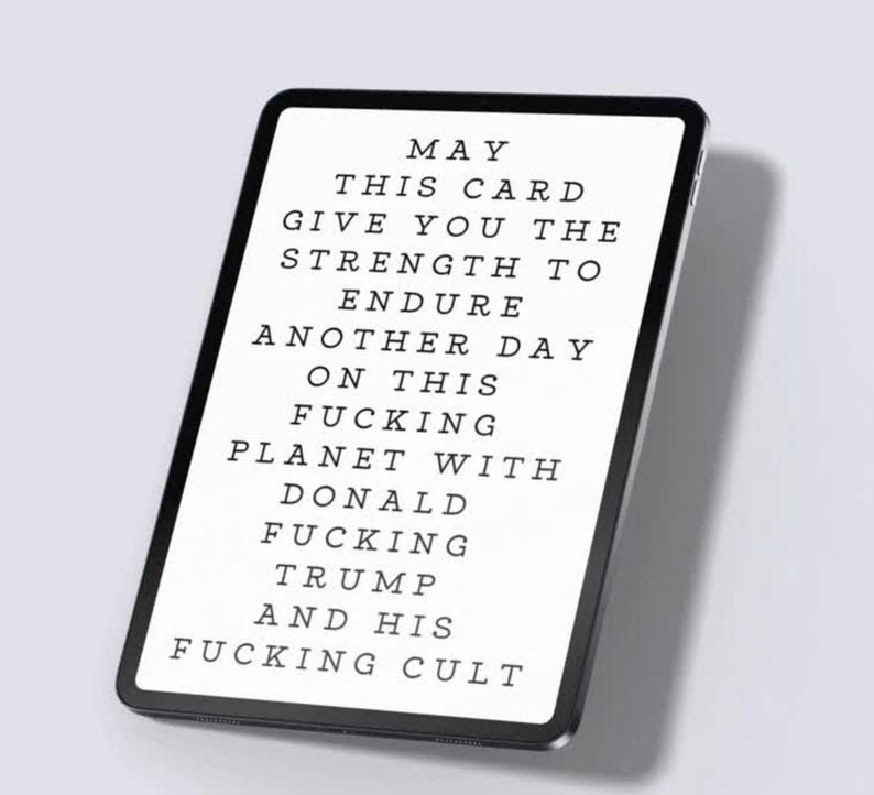 Anti Trump Greeting Card, Funny Political Humor (digital Download) - Etsy