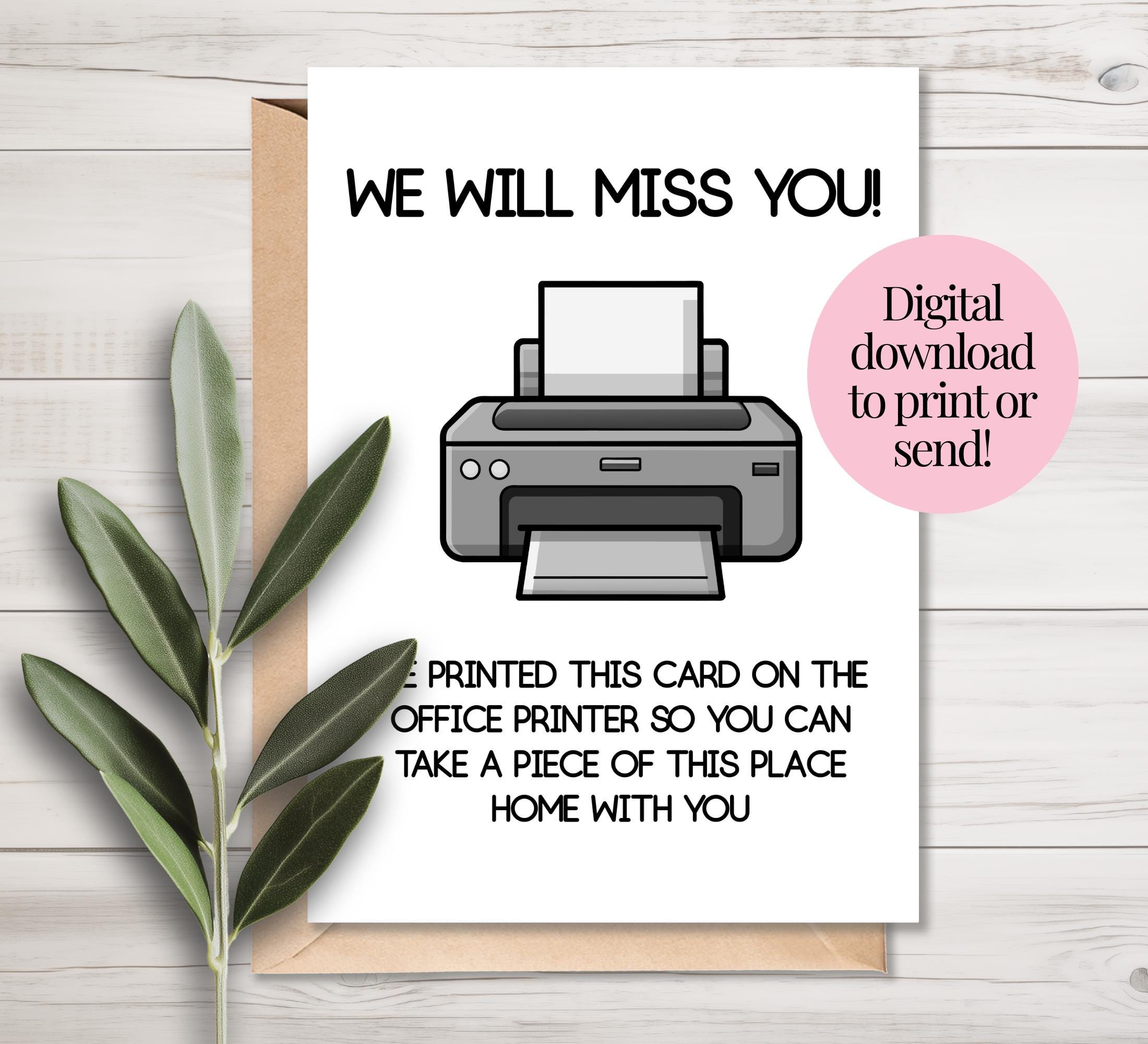 Printable Going Away Card for Coworker or Boss, Funny Going Away Gift, Printable Card, 5x7 Card ...