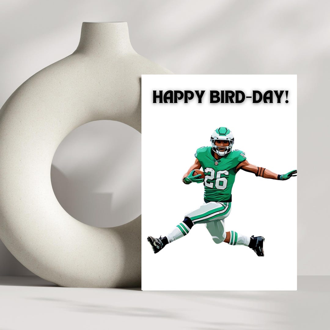 Saquon Barkley Eagles Birthday Card: Funny NFL Gift (instant Download ...