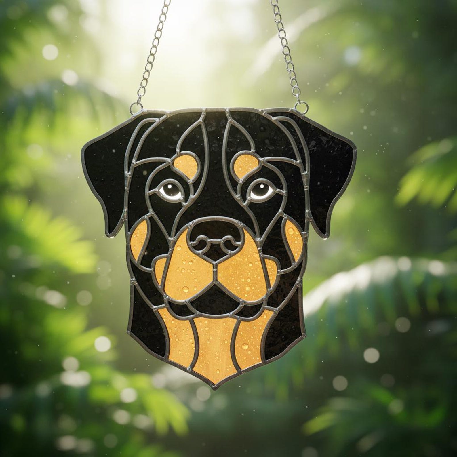 Rottweiler Stained Glass Pattern • Dog Breeds Face Template • Numbered ...