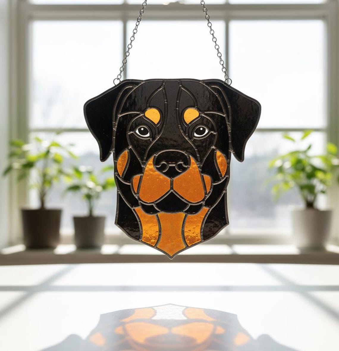 Rottweiler Stained Glass Pattern • Dog Breeds Face Template • Numbered ...