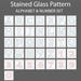 Stained Glass Alphabet and Numbers Pattern Set | Letters A–Z & Numbers ...