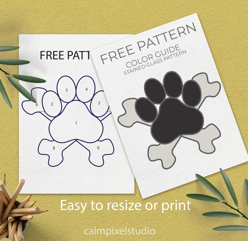 Doberman Stained Glass Pattern • Dog Breeds Face Template • Numbered ...