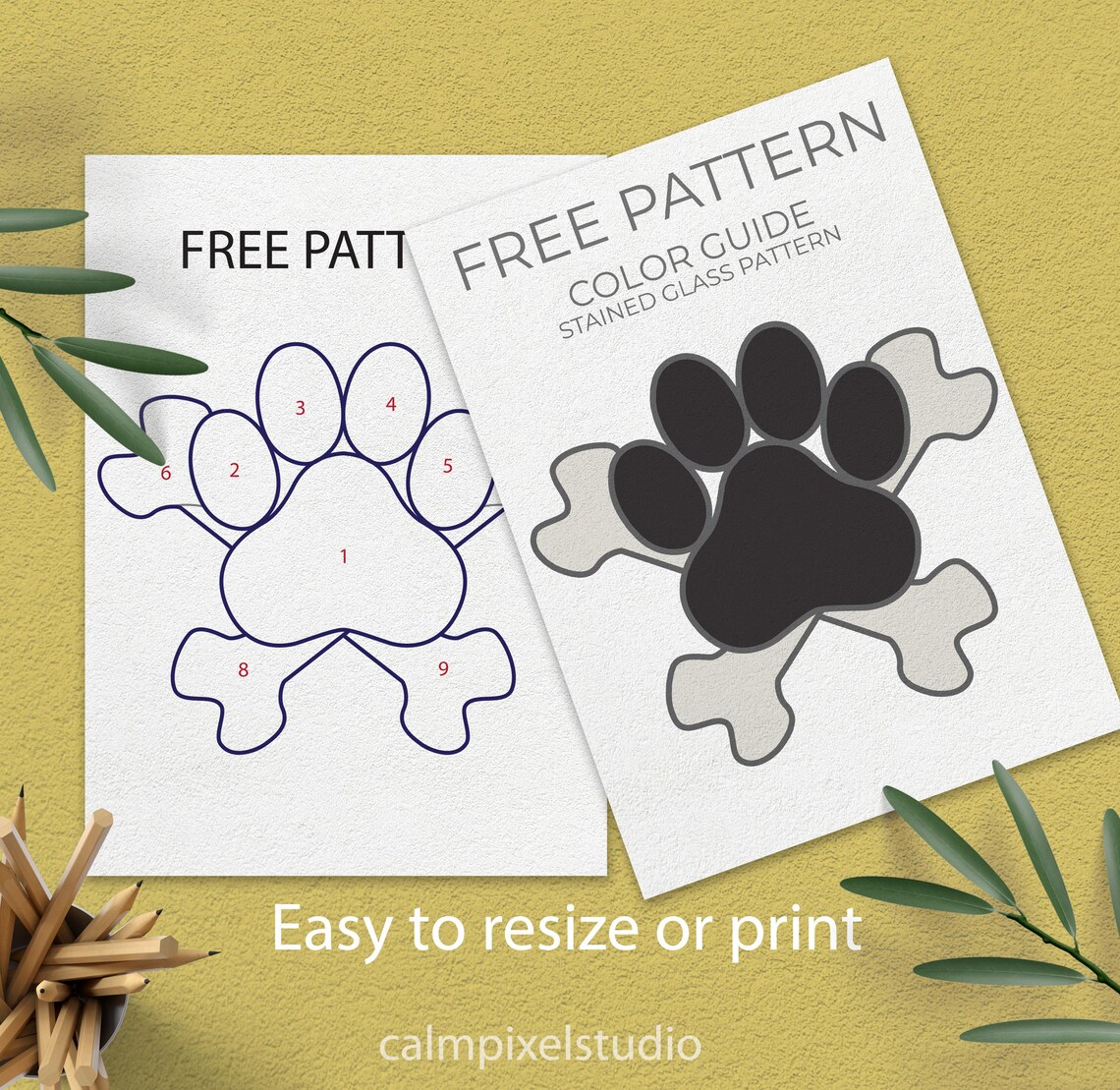 Rottweiler Stained Glass Pattern • Dog Breeds Face Template • Numbered ...