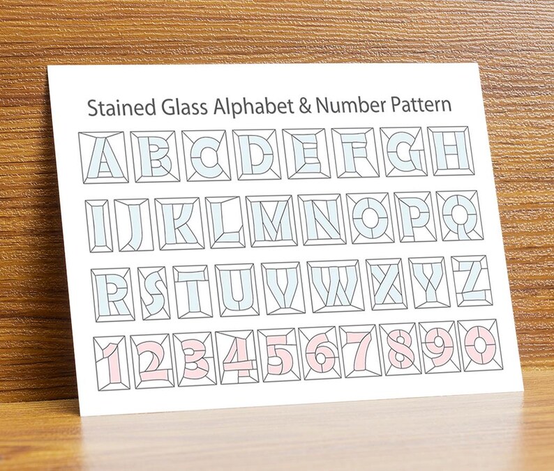 Stained Glass Alphabet and Numbers Pattern Set | Letters A–Z & Numbers ...