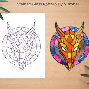 Dragon Stained Glass Pattern: Fantasy Head Template (SVG, PDF) - Etsy