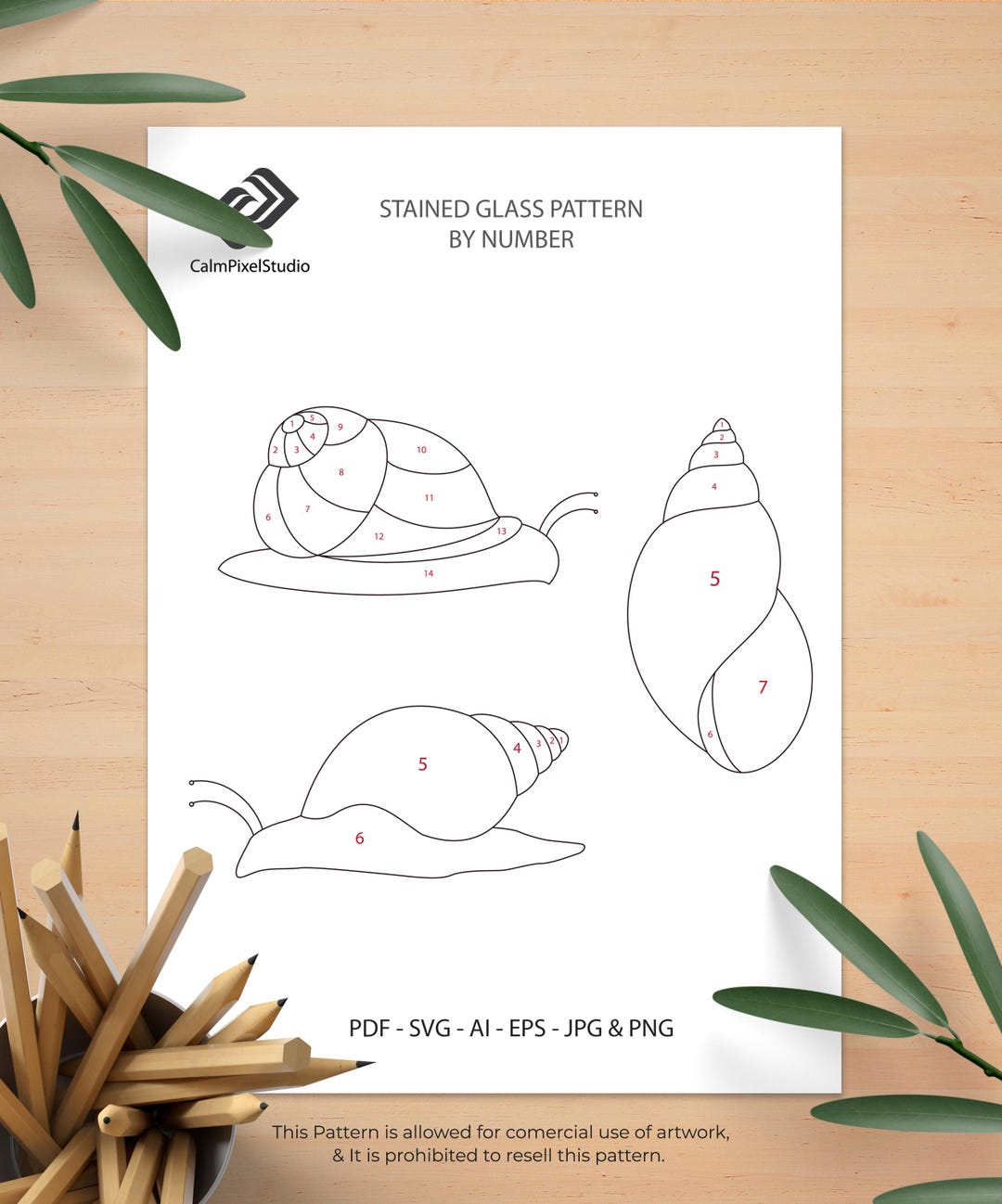 Snail Stained Glass Pattern | Printable Digital Download | DIY Glass ...