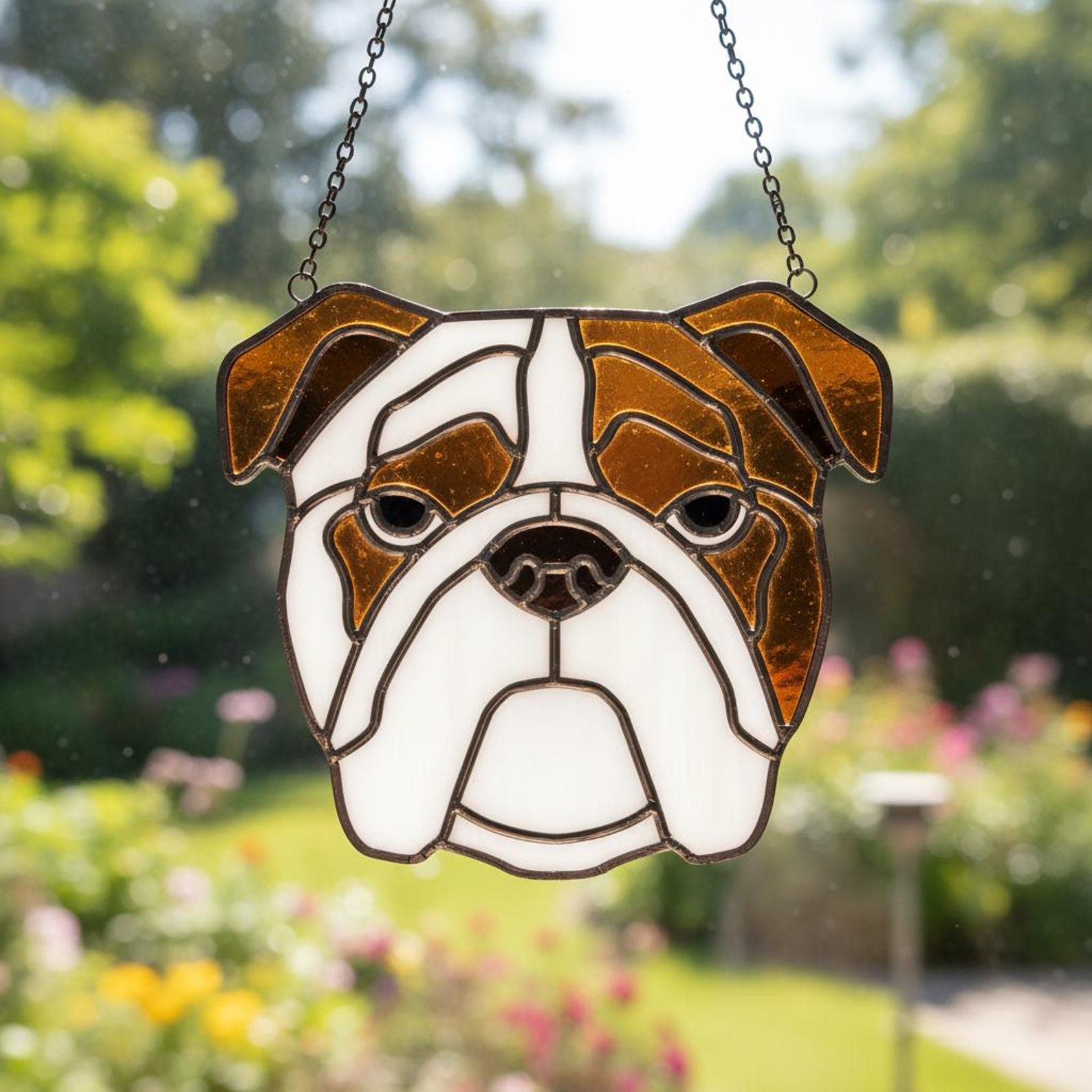 Bulldog Stained Glass Pattern • Dog Breeds Face Template • Numbered ...
