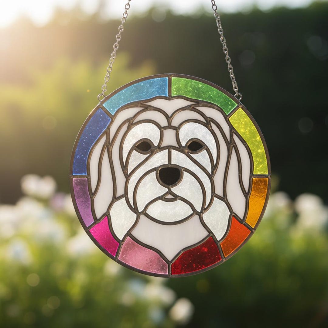 Havanese Pattern • Dog Stained Glass • Numbered Suncatcher Pattern - Etsy