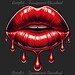 Drippy Red Glossy Lips, Transparent, No Background, 300 DPI, 13x13inchs ...