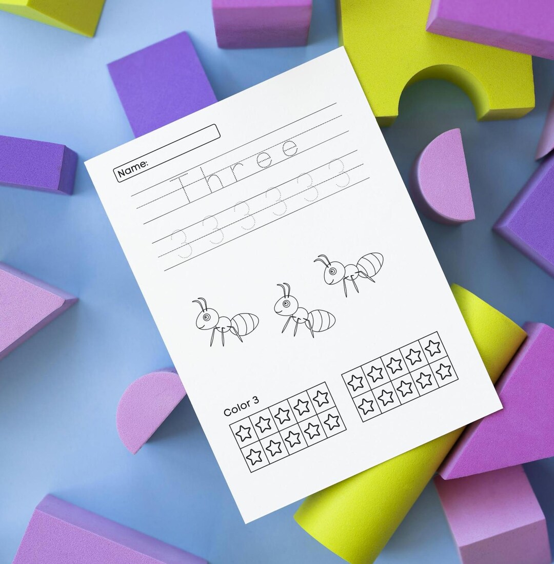 Number 1 to 20 Booklet: Trace, Count, and Color - Etsy