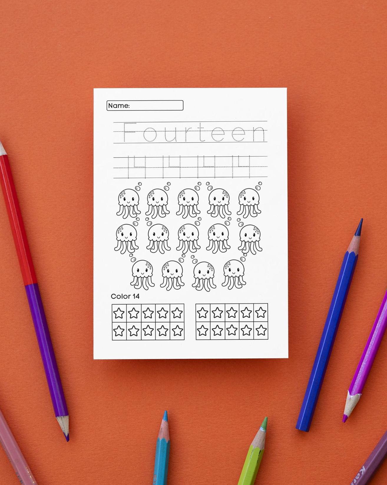 Number 1 to 20 Booklet: Trace, Count, and Color - Etsy