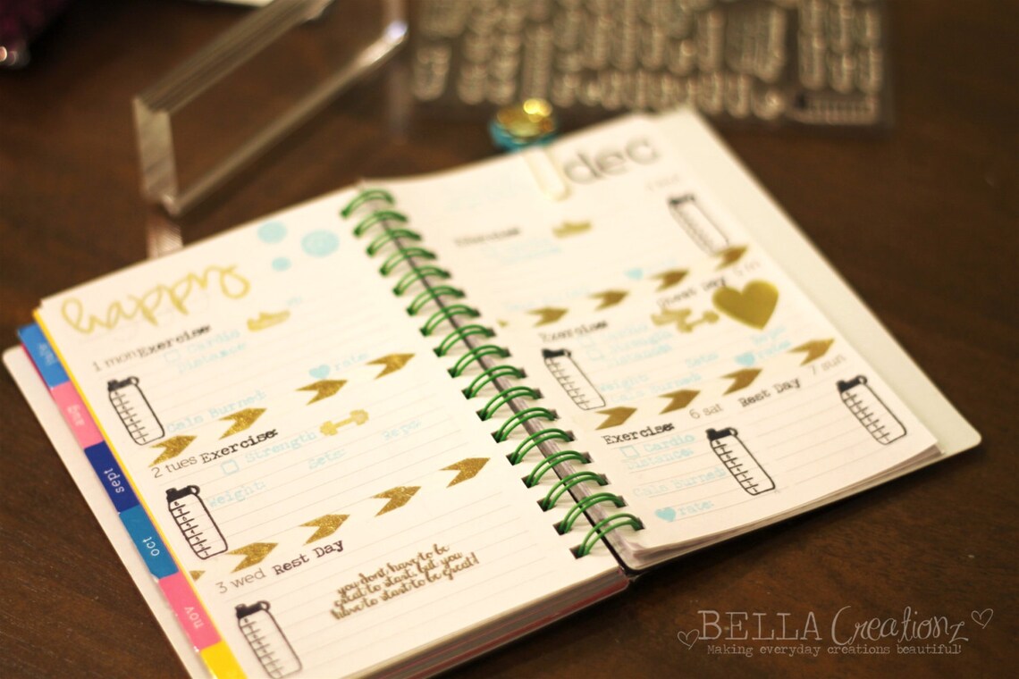 Plan to Be Fit Planner Stamp Set Fitness Stamps Perfect | Etsy