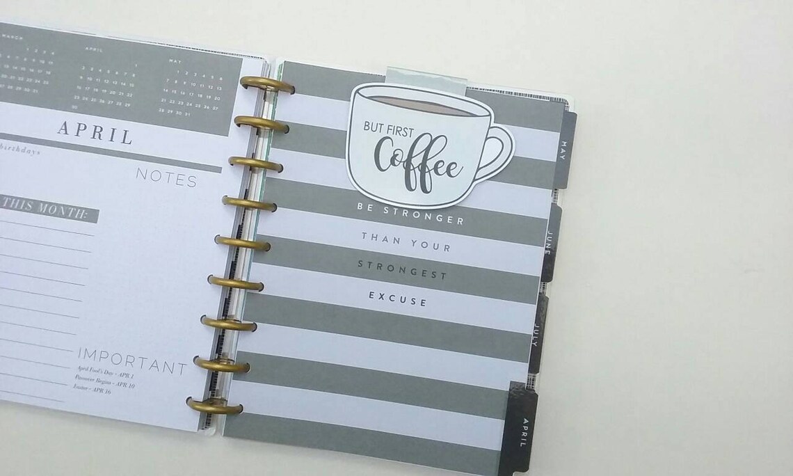 But First Coffee Jumbo Magnetic Bookmark - Coffee Planner Clip - Jumbo ...