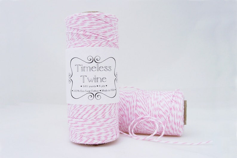 PINK Twine Bubble Gum Pink Bakers Twine by Timeless Twine - Etsy