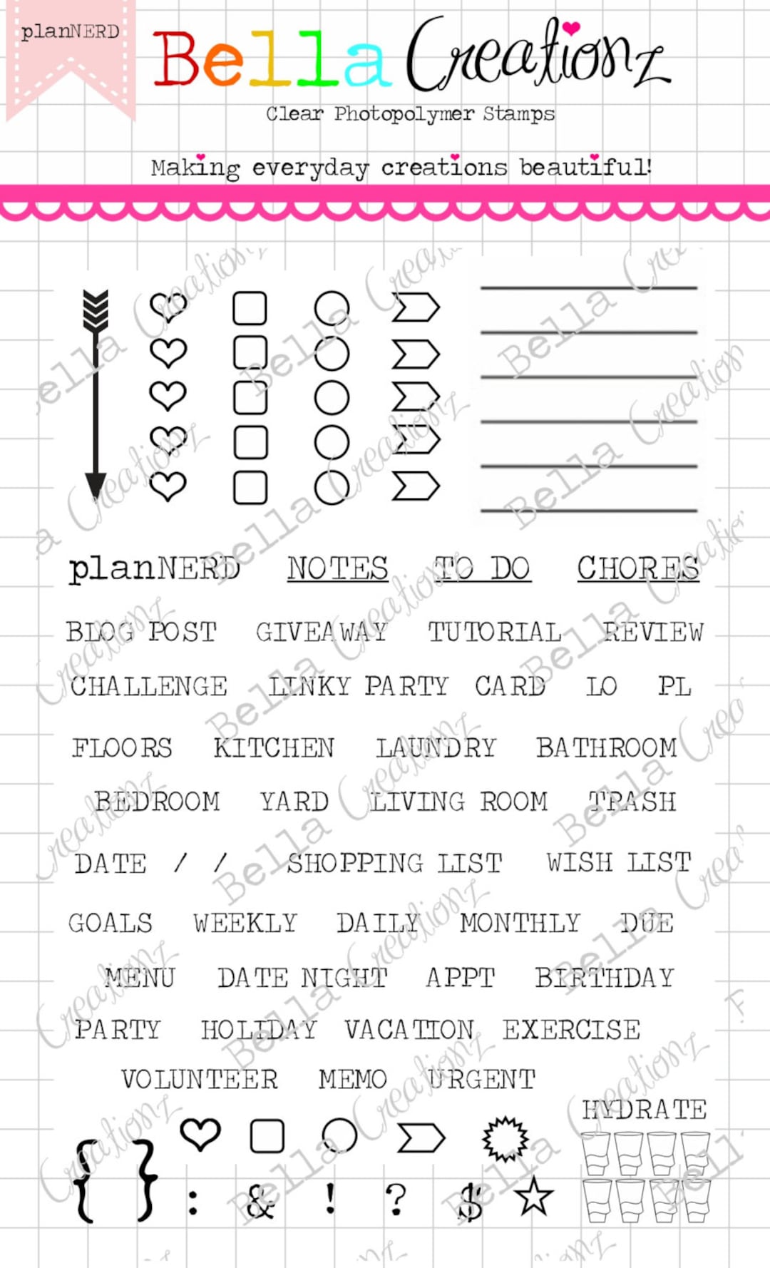 Planner Stamp Clear Stamp Set "plannerd" - Perfect for Your Planner ...