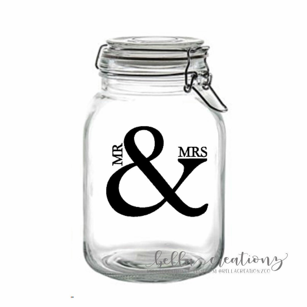 Mr & Mrs Stickers Clear Stickers Wedding Stickers Mason - Etsy