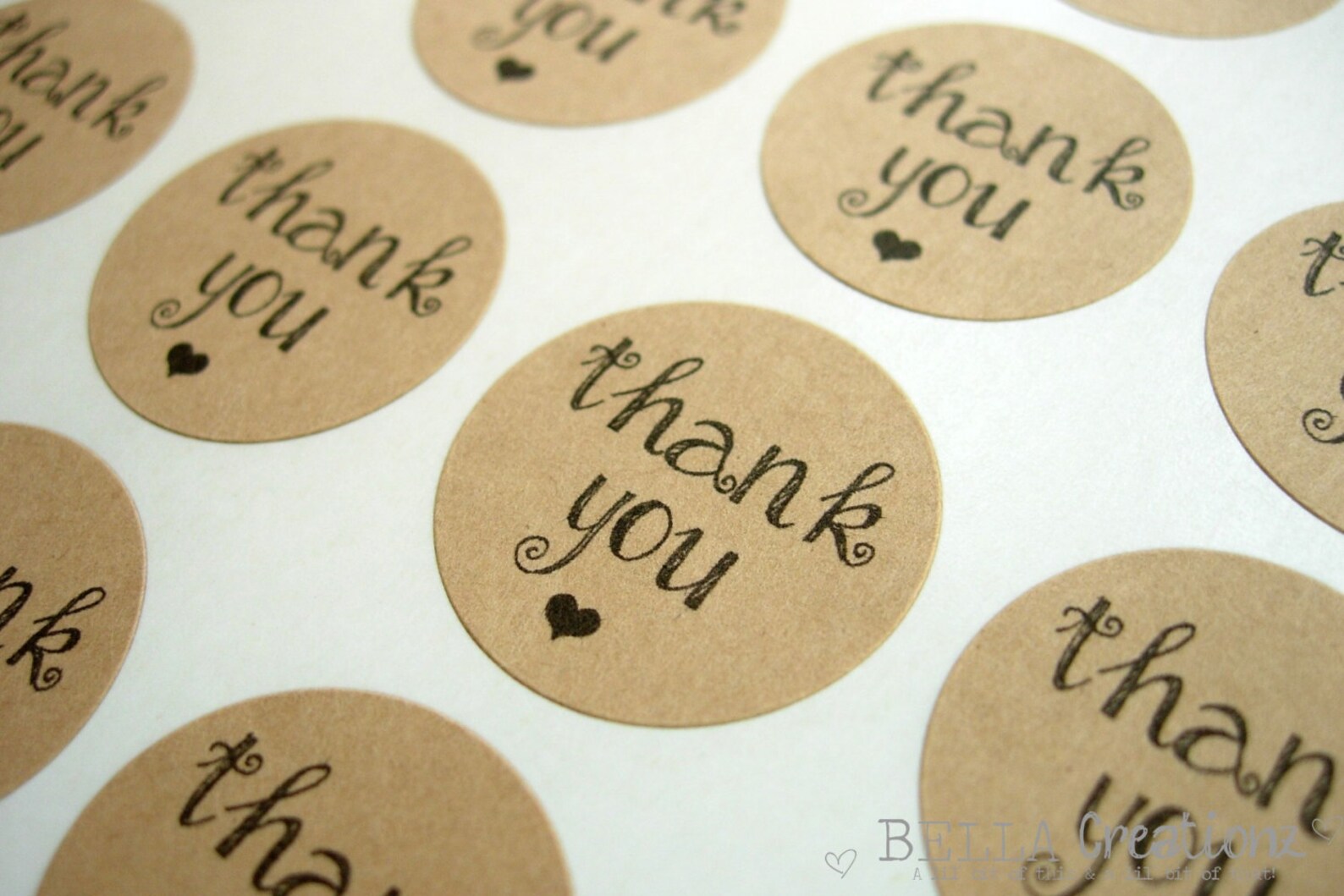 Modern Girlie Thank You Stickers - 1" or 2" Kraft Stickers - Etsy