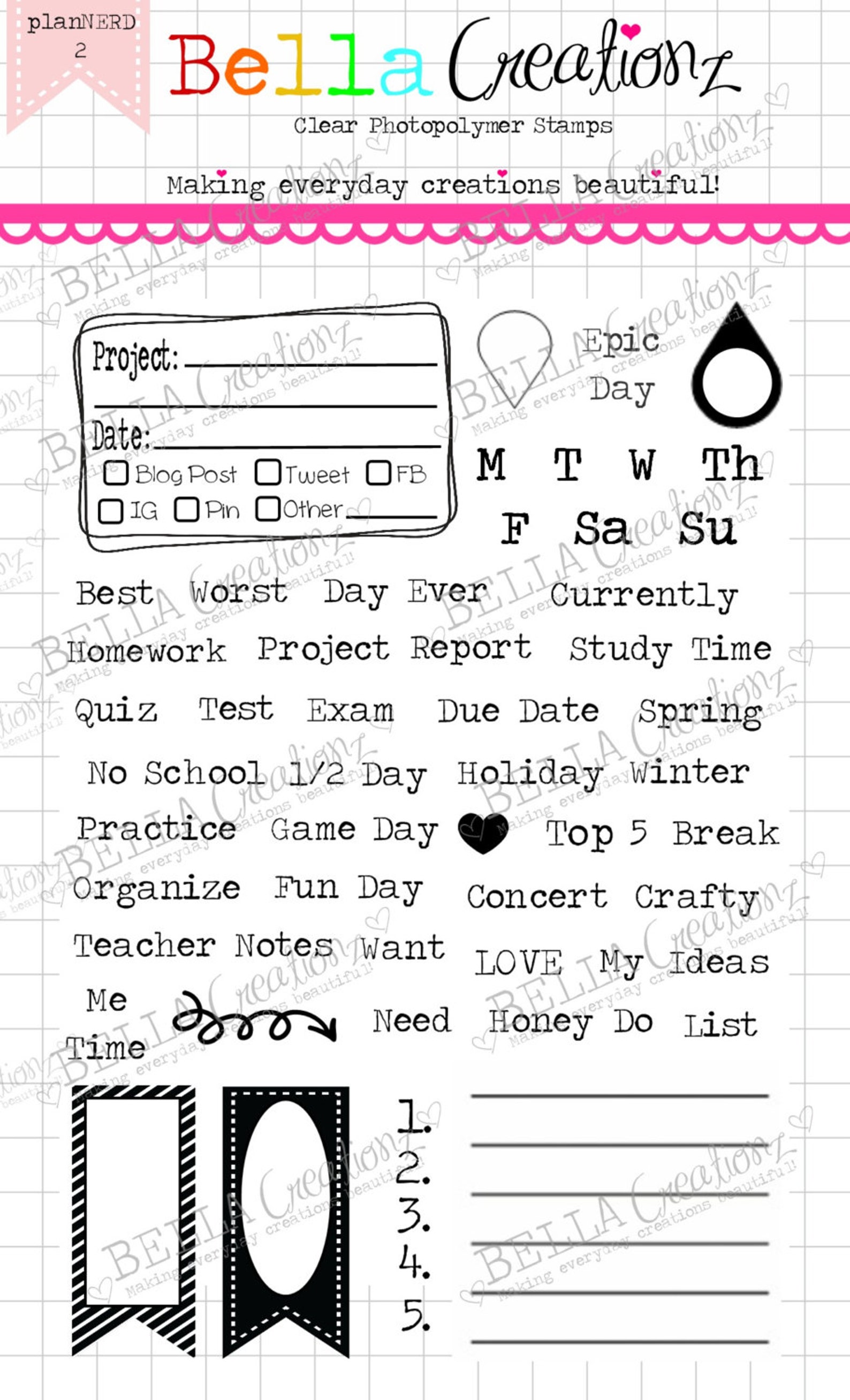 Planner Stamps Clear Stamp Set "plannerd 2" - Perfect for Your Planner ...