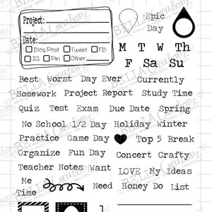 Planner Stamps Clear Stamp Set plannerd 2 - Etsy