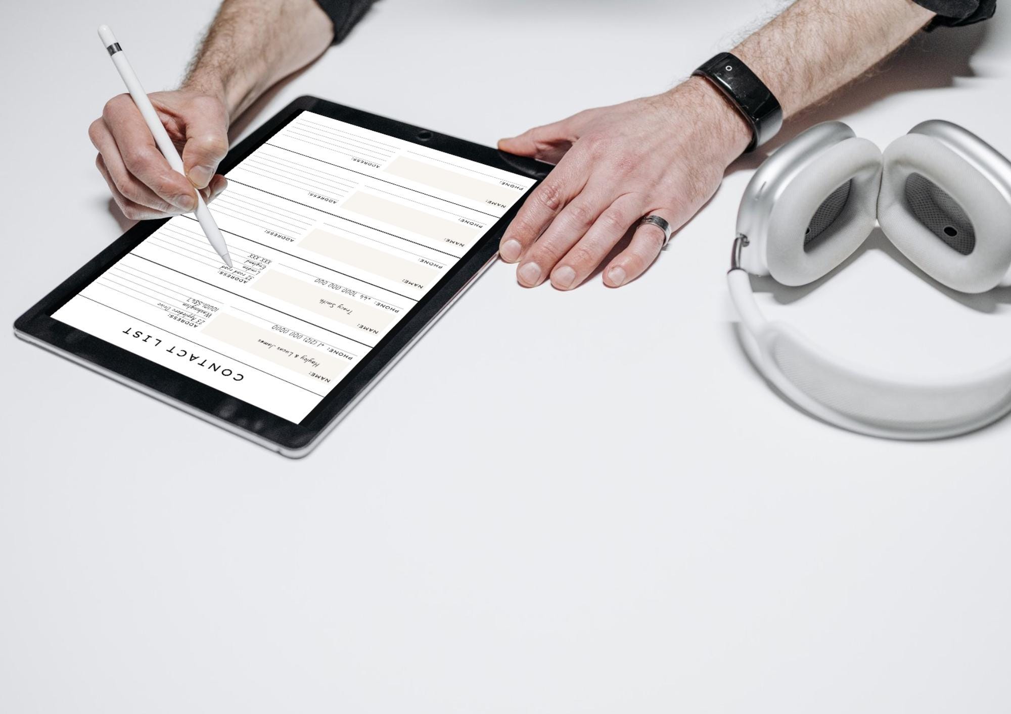 Digital Contact List Neutral Colors Printable & Digital Download for ...