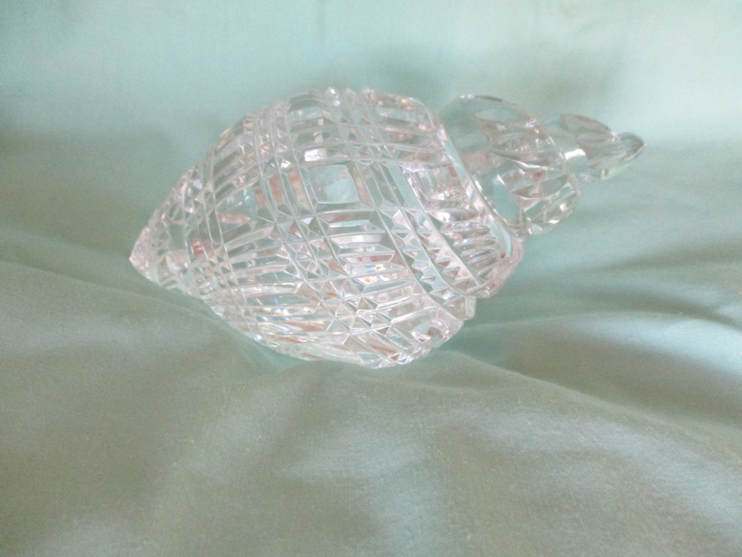 Waterford Cut Glass Clear Crystal Conch Shell Signed Seashell ...