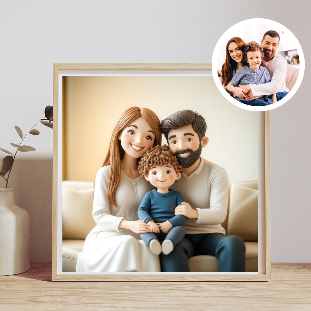 3D Clay Cartoon Character Portrait, Custom Clay Portrait, Personalized ...