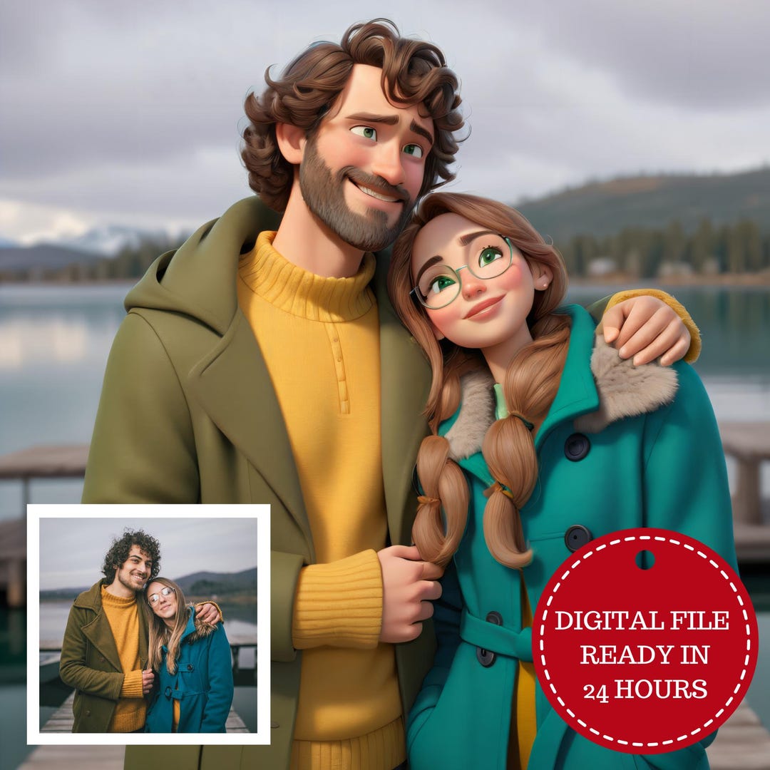 Custom 3D Cartoon Portrait, Personalized 3D Cartoon Art, 3D Pixar-style ...