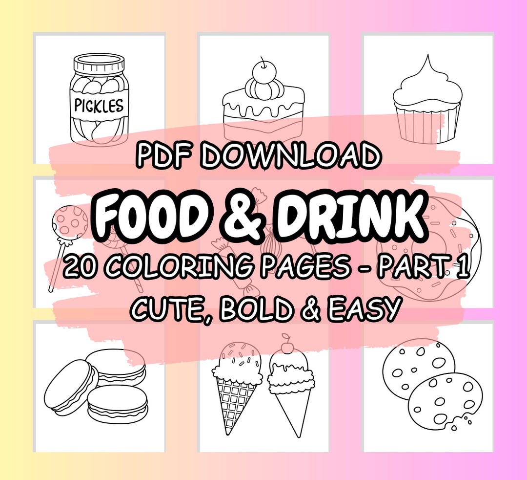 Food and Drink Coloring Page 20 Bold and Easy Coloring Pages PART 1 for ...